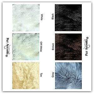 Plush Shag Table Runner, Premium Faux Fur, Sheepskin, Luxury Fur, 14" Wide Rectangular, Fur Accents Made in The USA (14" x 48", White)