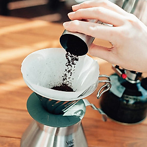 HARIO O-VDM-02-HSV V60 Metal Dripper, For 1 to 4 Cups, Silver, Made in Japan