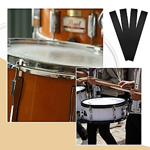 4 Pcs Polyester Film Straps Black Snare Wire Snare Drum Wire Snare Strip Snare Wire Trapping Kit Snare Wire Belt for 14 Inch Snare Drum
