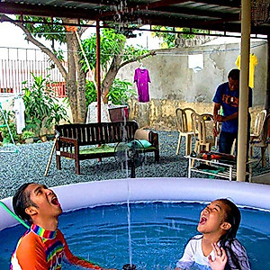 Inflatable Kiddie Swimming Pool - 6ft x 20in Round Above Ground Full Pools for Kids, Toddlers, Infant & Adult Easy Set for Outdoor, Garden, Backyard, Summer Water Party (Round Shape)