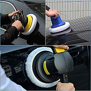 KingBra Car Polisher Pad Bonnet (7 to 8 Inch), 5Pcs Wool Polishing Bonnet Orbital Buffing Pad Cover Waxer Bonnet for Car Polisher