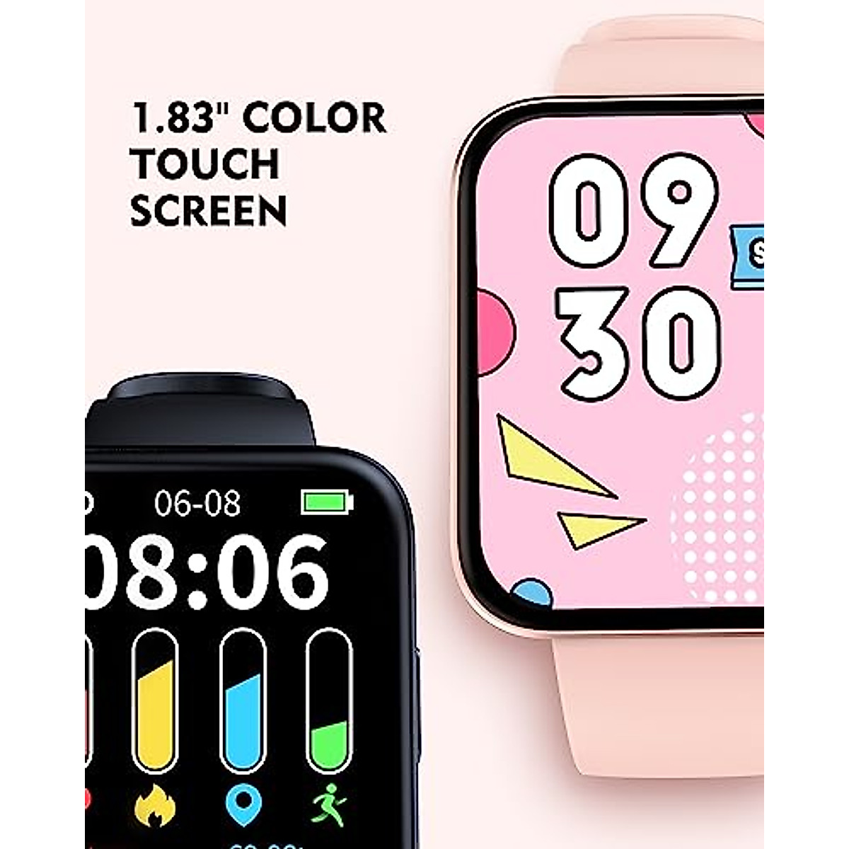 Smart Watch for Women Men with Bluetooth 5.0 Call SOS,14-Day Battery Life,1.83" Fitness Tracker Watch with [24H Heart Rate SpO2 Sleep Monitor],5ATM Watreproof Calculator Music Speaker for Android&iOS