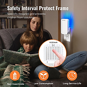 Mosalogic Bug Zapper Indoor Electronic Fly Swatter Plug-in Flying Insect Killer with UV Light for Indoor Use Compact Bug Zappers for Flying Insects, Gnats, Moths, Flies (White-1pack)