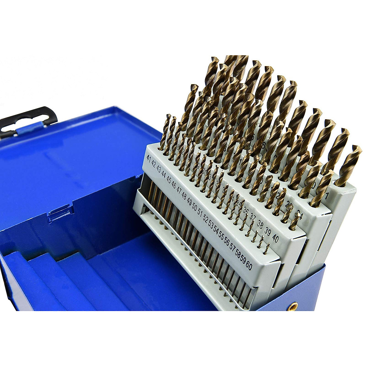 MaxTool 60 Pieces/60PCs Twist Drill Bit Set 60-Piece Drill Set Jobber Length High Speed Steel M2 Fully Ground Wire Gauge 1-60; JBS02G10R60