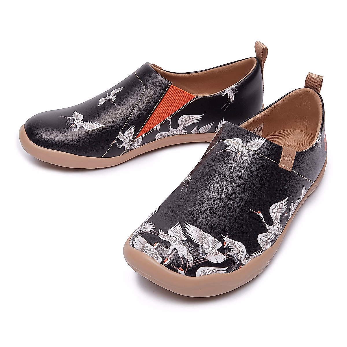 UIN Women's Walking Travel Shoes Slip On Microfiber Leather Casual Loafers Lightweight Comfort Fashion Sneaker Crane in Dark (9)