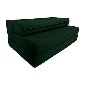 D&D Futon Furniture Portable Folding Bed Mattress, Studio Guest Beds, RV Mattresses, High Density Foam (Hunter Green, 6 x 48 x 80)