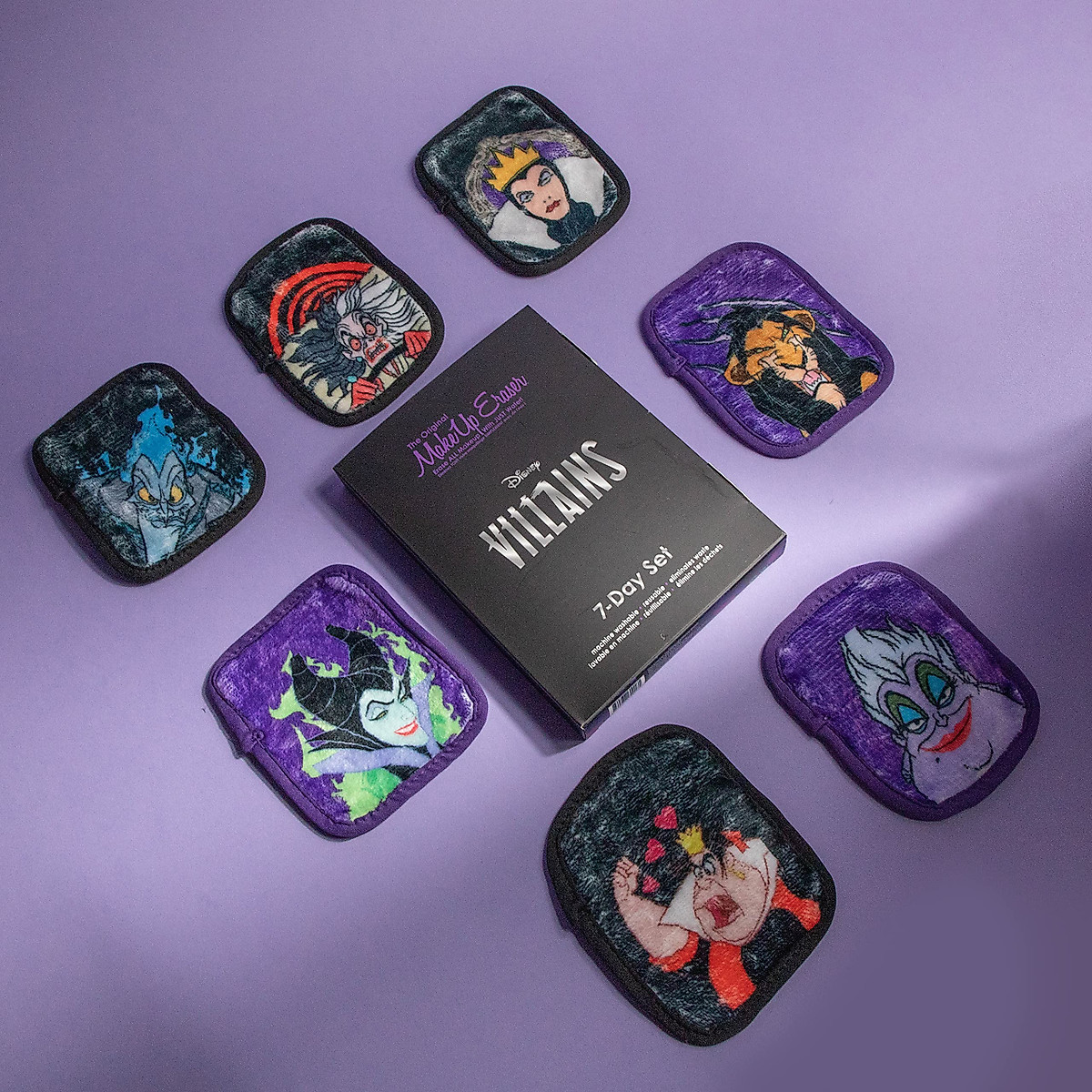 MakeUp Eraser, 7-Day Set, Erase All Makeup With Just Water, Including Waterproof Mascara, Eyeliner, Foundation, Lipstick, and More, Disney Villains, 7 ct.