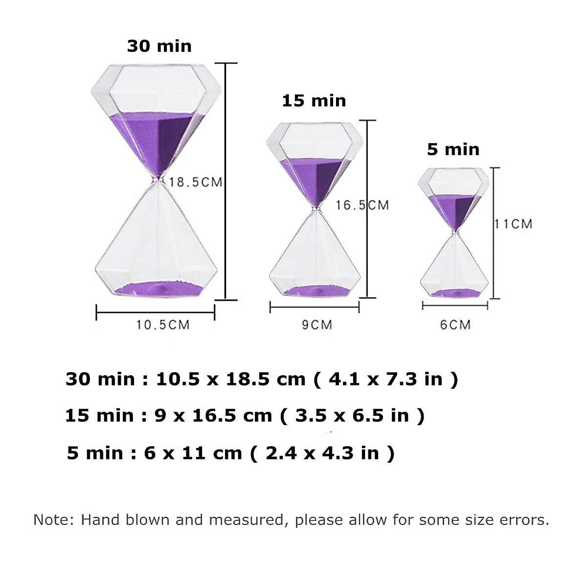 Hourglass 30 Minute Sand Timer Clear Glass, Unique Pink Sand Clock Time Control Measurement Children Games Tools Office Desktop Decoration