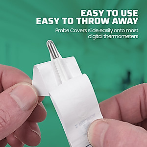 Thermometer Probe Covers - Pack of 200 | Universal and Disposable Probe Cover Box for Digital Thermometer for Accurate Sanitary Oral, Rectal and Underarm Digital and Glass Thermometers Reading