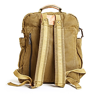 Gootium Canvas Backpack for Women Vintage Style Zipper Bag Men's Casual Daypack Cloth Outdoor Travel Rucksack, Khaki