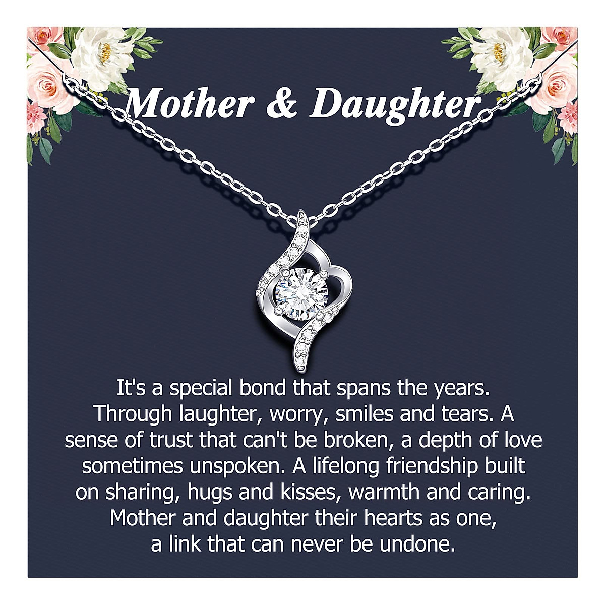 PINKDODO Mothers Day Gifts for Mom from Daughter, Mother Daughter Necklace, Mom Gifts from Daughter, Mother's Day Christmas Gifts for Mother Mom Daughter Necklace Gift