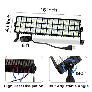 YQNLIFA 4Pack 100W Shop Light, 11000LM 6000K Daylight White Super Brighter LED Shop Light, IP66 Waterproof Garage Light with 1.8M/6FT Cord Bay Light for Workshop Yard Garage Warehouses Yard