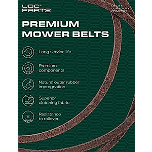 UDC Parts Mower Drive Belt GX20006 / Aramid Cord Extra-Heavy Duty V-Belt / 1/2 X 88.90 in. / Compatible with John Deere, Murray, MTD and More