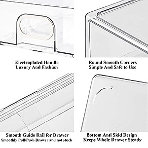 UNIKON 1 PC Refrigerator Organizer Bin, Fridge Organizer And Storage Clear, Stackable Fridge Organizer Drawer - BPA Free Plastic Storage Drawer, 13.40”x8.65”x4.40”