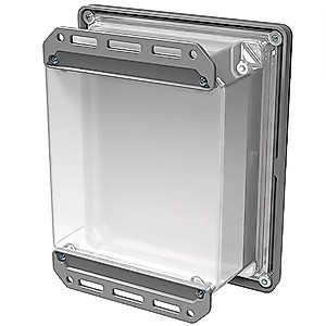Serpac I342S,TGBC (5.46 x 10.23 x 11.75 in) Polycarbonate IP67 Waterproof UL 508A Plastic Project Junction Box Enclosure with Gray Top Screw Entry Cover and Clear Bottom
