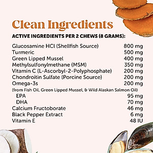Pet Honesty Hip & Joint Health Max Strength - Natural Joint Supplement for Dogs Chews - Glucosamine, Omega-3s, Chondroitin, Green Lipped Mussel - Help Improve Mobility, May Reduce Discomfort (90 ct)