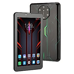 PUSOKEI 7in Android Tablet PC, Dual SIM Calling Tablet, 4GB RAM 32GB ROM, 8 Cores CPU, 1080P IPS Touch Screen, 5MP and 8MP Camera, 2.4G 5G WiFi, BT 5.0, Android 10.0(Bright Green)