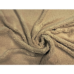 Solid Golden Brown Sherpa Fleece Fabric by The Yard