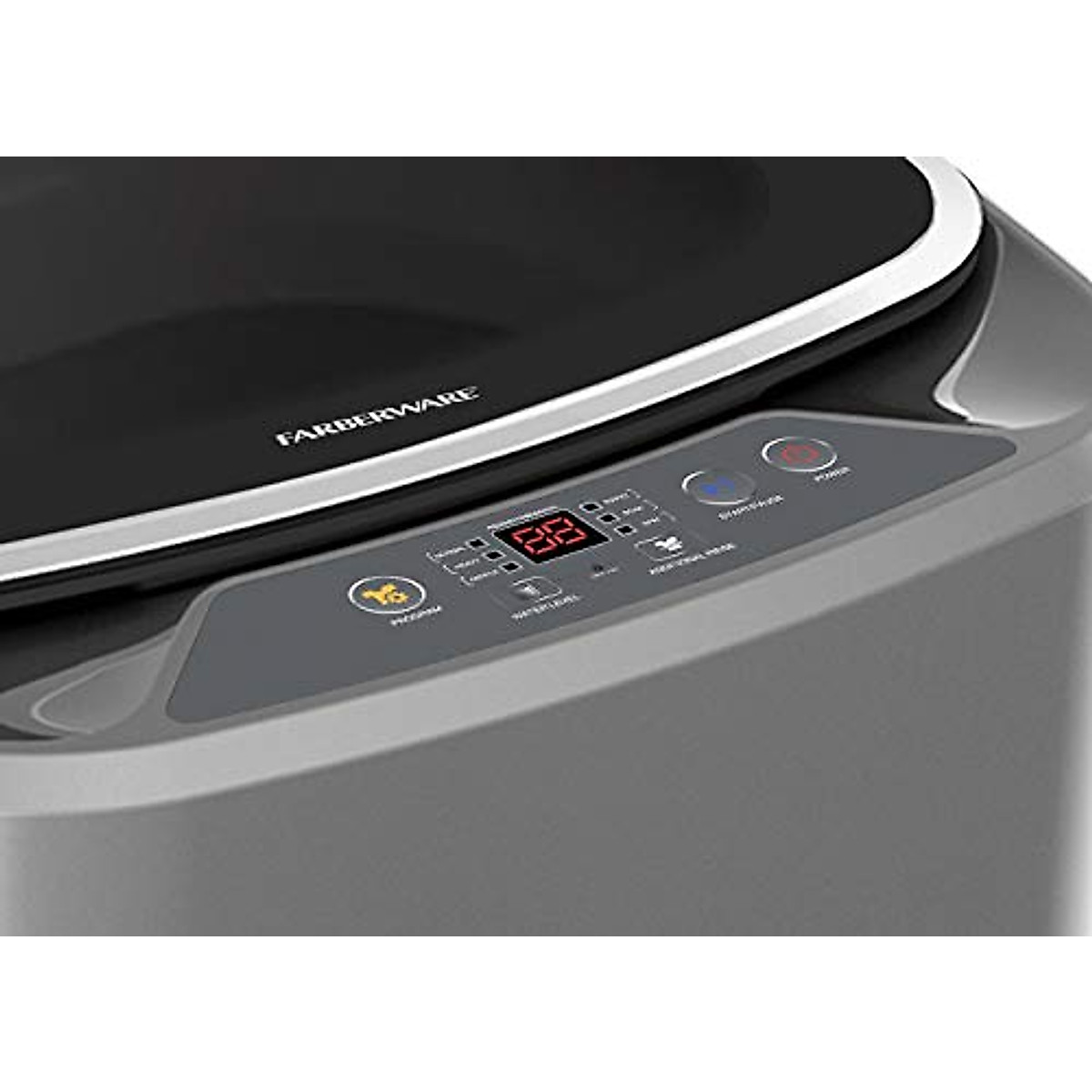 Farberware Professional FCW10BSCWHA 1.0 Cu. Ft. Portable Clothes Washer with 7-lb Load Capacity, Silver & Chrome