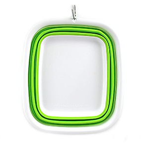 SAMMART Set of 2-7.7L (2 Gallon) Collapsible Tub - Foldable Dish Tub - Portable Washing Basin - Space Saving Plastic Washtub (2, Green)