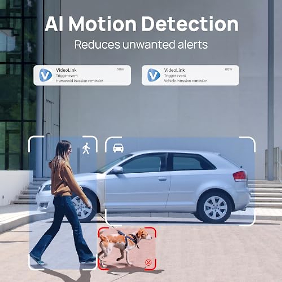 Starlight 4MP IP Camera PoE 2.8mm, Outdoor Turret Security Camera with Built-in Mic, Human/Vehicle Detection,IR 164fts Night Vision, IP67 Weatherproof, CCTV Surveillance System,SD Card Slot（256GB）