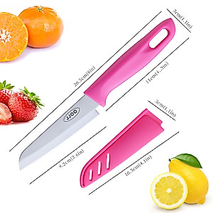 JJOO Paring Knives, Stainless Steel Paring Knife Set with Cover, 3.6 inch Pairing knife, Ultra-Sharp Small Kitchen Knife, Great for Fruit and Vegetable, Dishwasher Safe (Multi Colors)