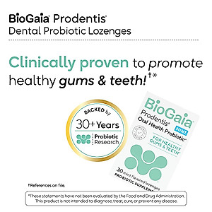 BioGaia Prodentis | Dental Probiotic Lozenges | Promotes Healthy Gums & Teeth | Defends Against Dental Problems | Replenishes Oral Microbiome | Improves Oral Health | Mint Flavor | 30 Day Supply