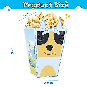 Generic Cartoon Blue Dog Popcorn Boxes 20pcs Dog Family Birthday Decorations Snack Treat Boxes for Kids Boys Girls Blue Dog Theme Birthday Party Supplies Baby Shower Decorations