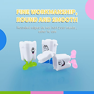 Teeth Storage Box, YOUYA DENTAL Lovely Baby Milk Tooth Fairy Box Tooth Organizer Teeth Saver Box with Expression Case Gift for Kids Keepsake-White(50 Pieces)