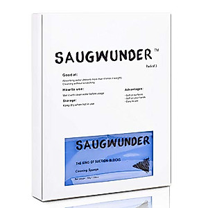 SAUGWUNDER Cleaning Sponge Super Absorbent Water Durable ^-^ 17.5×7.5×3.5 cm[6.9 x 3 x 1.38 inches] Use for Household Clean Cars/Boats The dust and Dirt on Furnitures,Bathtubs&etc. (Multicolor)