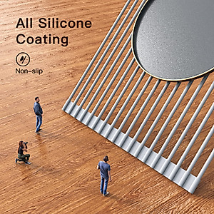 FURNINXS Roll Up Dish Drying Rack Over The Sink, Silicone Stainless Steel Foldable Dish Drying Rack for Kitchen Counter(17" x 13")