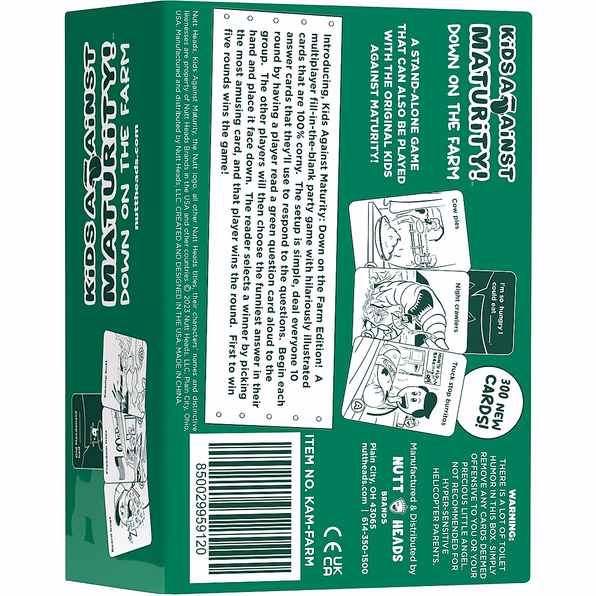 Kids Against Maturity: Card Game for Kids and Families, Super Fun Hilarious Card Game for Family Party Game Night | Farm Edition