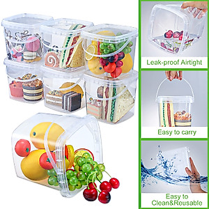 Macarrie 50 Pack 68 oz Square Deli Containers with Lids Clear Plastic Food Storage Containers Airtight Deli Containers with Lids and Handles for Food Prep Freezer Kitchen Restaurant Supplies