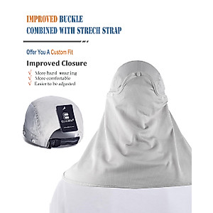ELLEWIN Outdoor Sun Hat for Men Women UPF 50+ Fishing UV Hat with Neck Flap Face Cover for Sun Protection Light Grey