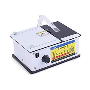 Mini Table Saw Portable Electric Table Saw 8000 RPM Multi-Functional Precision Tablesaw with Blade for Woodworking and DIY Metal Plastic Cutting 10MM Cutting Depth