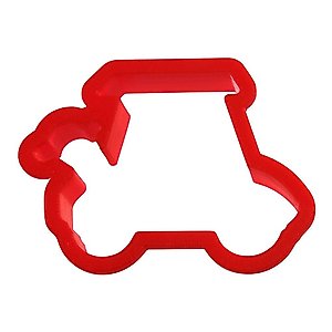 CookieCutterCom Brand Gold Cart Cookie Cutter 4 inch – 3d Printed Plastic – USA Made