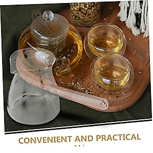CRAFTHROU Transparent Glass Coffee Pot Coffee Warmer Milk Pitcher Cup Tea Creamer Pitcher Instant Decaf Coffee Beans Stovetop Tea Maker Pan Sauce Jugs Espresso Cups Glass Creamer Container