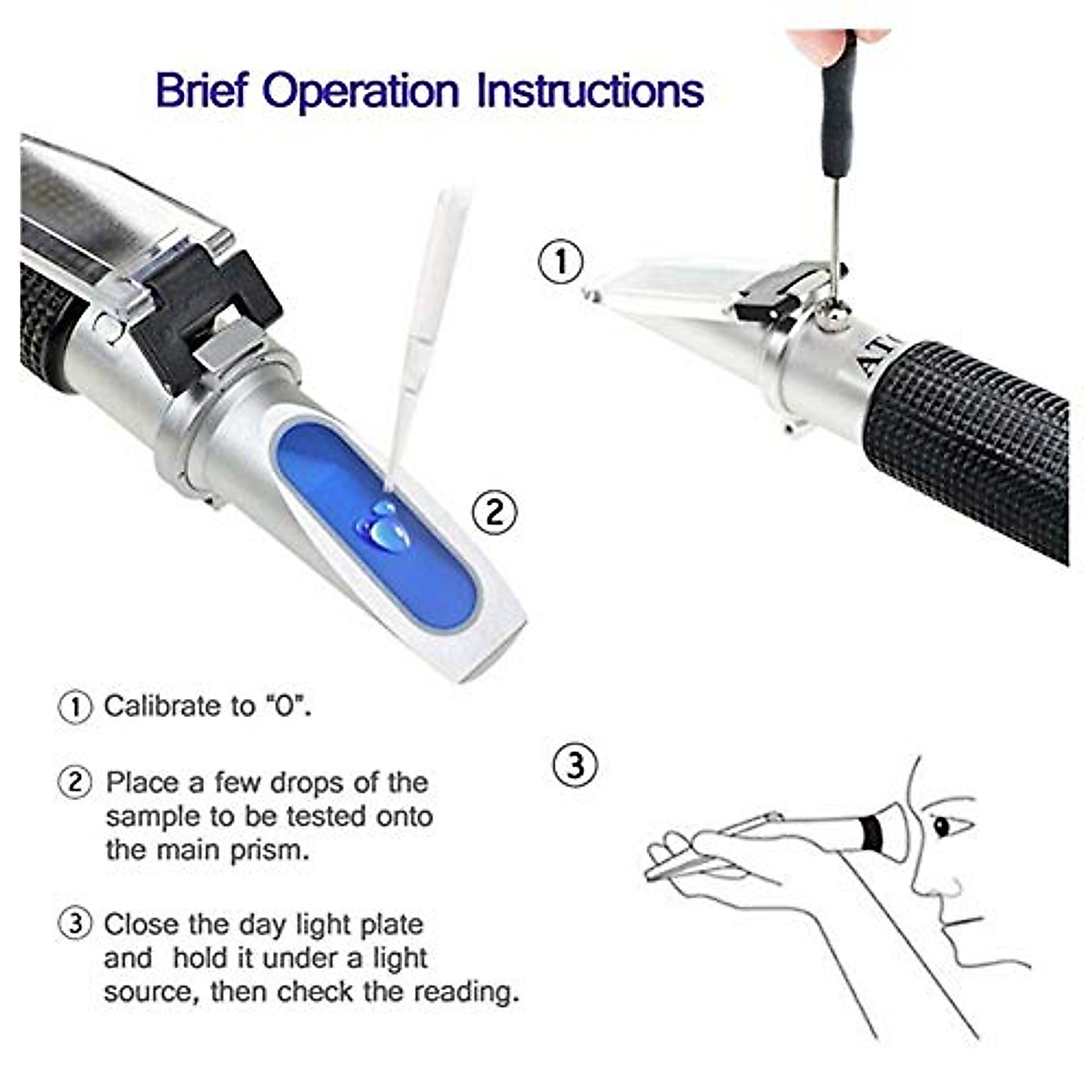 Abuycs Brix Refractometer with ATC for Beer Wort Wine Fruit Sugar Homebrew Meter Dual Scale Brix 0-32% & Specific Gravity 1.000-1.130 Replace Homebrew Hydrometer