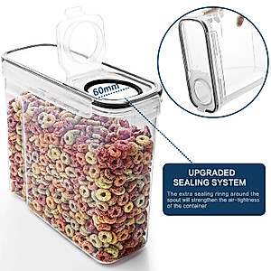 Cereal Container Set, MCIRCO Airtight Food Storage Containers ((4L /135.2oz) Set of 6, BPA Free Cereal Dispensers with Measuring Tools