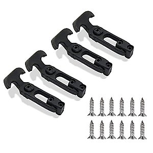 COOLOGIN Rubber Flexible T-Handle Hasp Draw Latch for Tool Box, Cooler, Golf Cart or Engineering Machine Hood (4 PCS, Black)