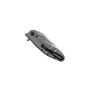 Zero Tolerance Hinderer Pocketknife; 3.5-Inch CPM 20CV Steel Blade, KVT Ball-Bearing Opening System, Flipper, Reversible Deep Carry Clip, Titanium Handle, Made in USA (0562TI), Grey
