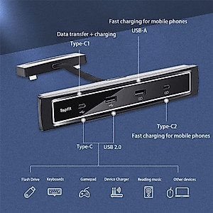 ShowEv Tesla Model Y/3 USB Hub Port Adapter,Center Console Docking Station Organizer for 2021 2022 2023 Tesla Model 3/Y