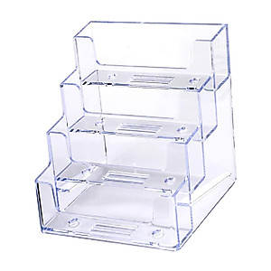 LALAFINA 2 Pcs Display Stand Business Cards Storage Case Business Cards Organizer Business Cards Holders Clear Cards Holder Cards Display Storage Case Office Supplies Desktop Cards Holder