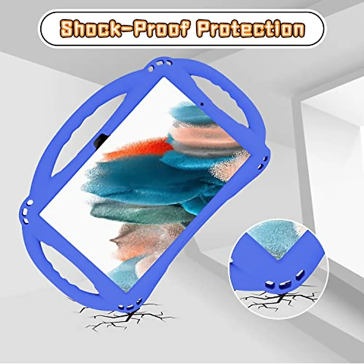 TopEsct Kids Case for Samsung Galaxy Tab A8 Lite 10.5" 2022 (SM-X200/SM-X205/SM-X207), Kid-Proof Cover with Kickstand & Three Handles and Strap for Galaxy Tablet A8 10.5 Inch 2022 (Violet)