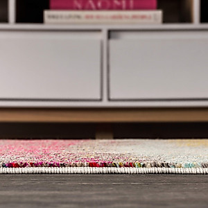 JONATHAN Y CTP105B-3 Contemporary POP Modern Abstract Vintage Indoor Area-Rug Bohemian Easy-Cleaning High Traffic Bedroom Kitchen Living Room Non Shedding, 3 X 5, Cream/Pink