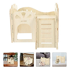 PATKAW 2 Pieces Small Animal House Wooden Hamster Nest Wooden Hamster Cage Small Animal Hideout Mouse Habitat Sleeping