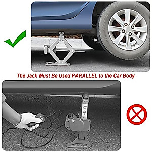 TYAYT Electric Car Jack Kit 3 Ton 12 Volt Automotive Jack, Electric Scissor Jack for Car Sedan and SUV, Portable Car Jack for Tire Change and Road Emergencies, Lifting Range 5.5 to 16.54 Inch (Gray)