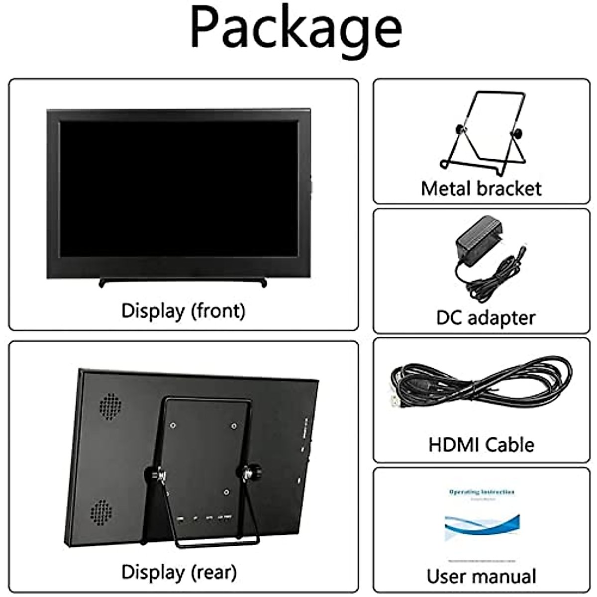 Kenowa 13.3 inch Portable Monitor, PC 16:9 Display with HDMI VGA External Screen for Raspberry pi/Computer/Laptop/PS3/PS4 Xbox,Built-in Stand,HD Resolution 1366x768 60HZ