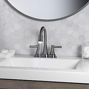 Aqua Vista 22-B42CPL-BN-AV Bathroom Sink Faucet, Two Handle w LED Light Brushed Nickel