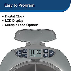 PetSafe 6 Meal Programmable Pet Food Dispenser, Automatic Dog and Cat Feeder - Dry Kibble or Semi-Moist Pet Food, Slow Feed Portion Control (6 Cup/48 Ounce Capacity), Tamper-Resistant, Sleep Mode Blue